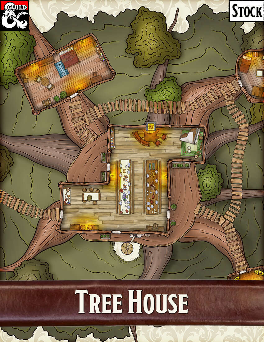 Elven Tower - Tree House | 30x30 Stock Battlemap - Dungeon Masters ...