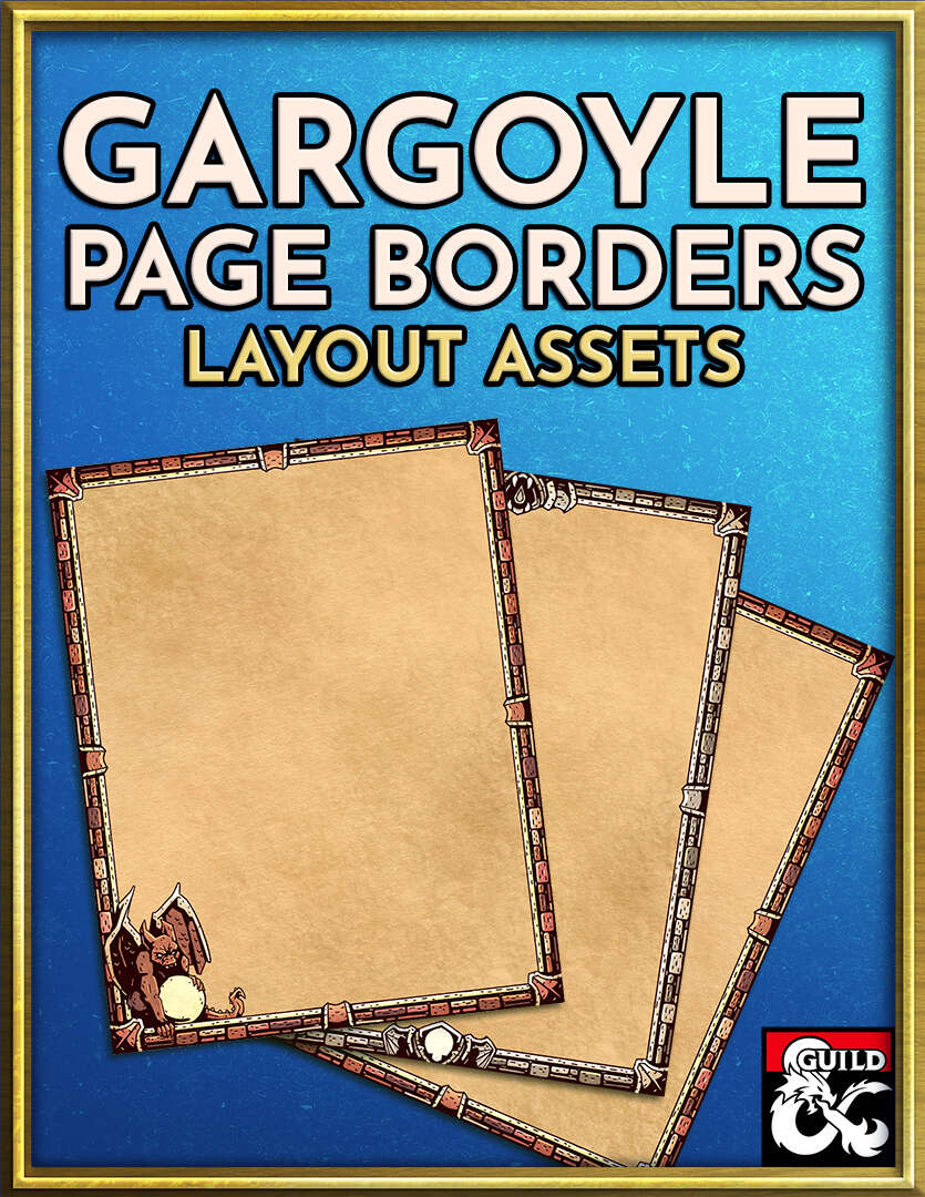 Gargoyle Paper Borders - Gothic Horror Layout Assets - Dungeon Masters ...