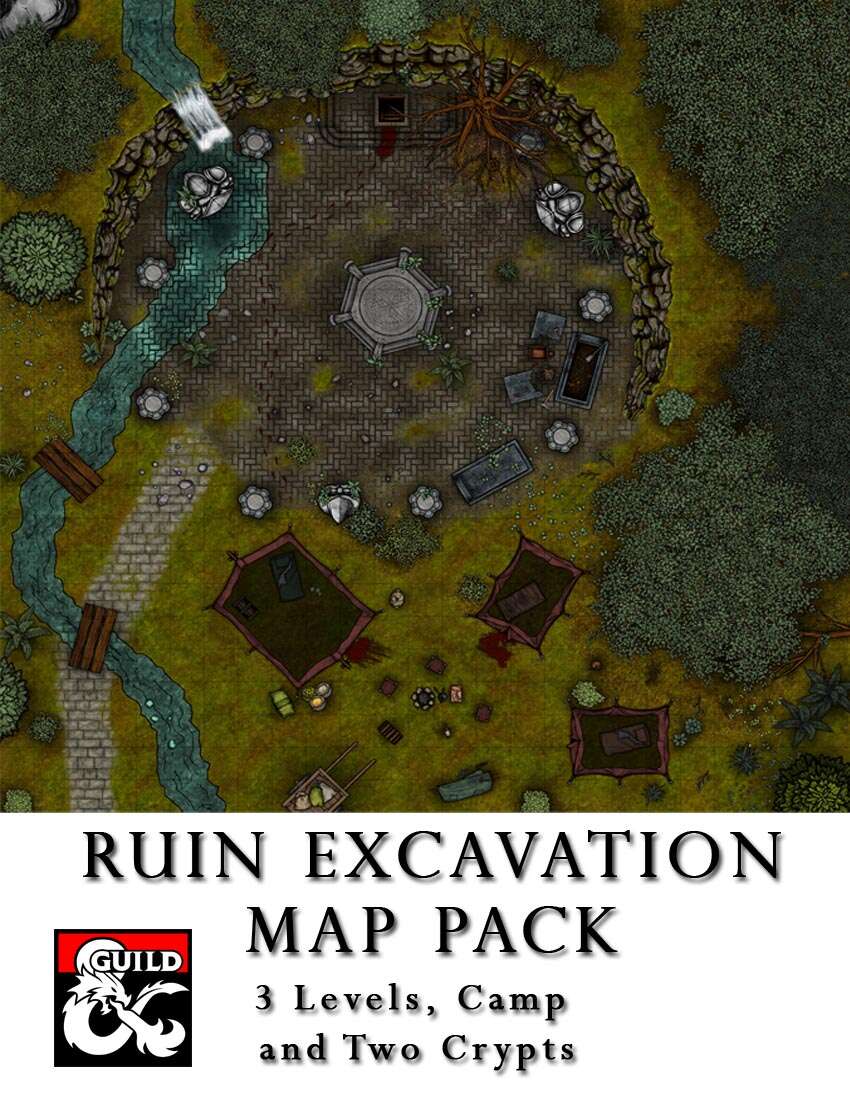 Dungeon Map: Excavation - Dungeon Masters Guild | DriveThruRPG