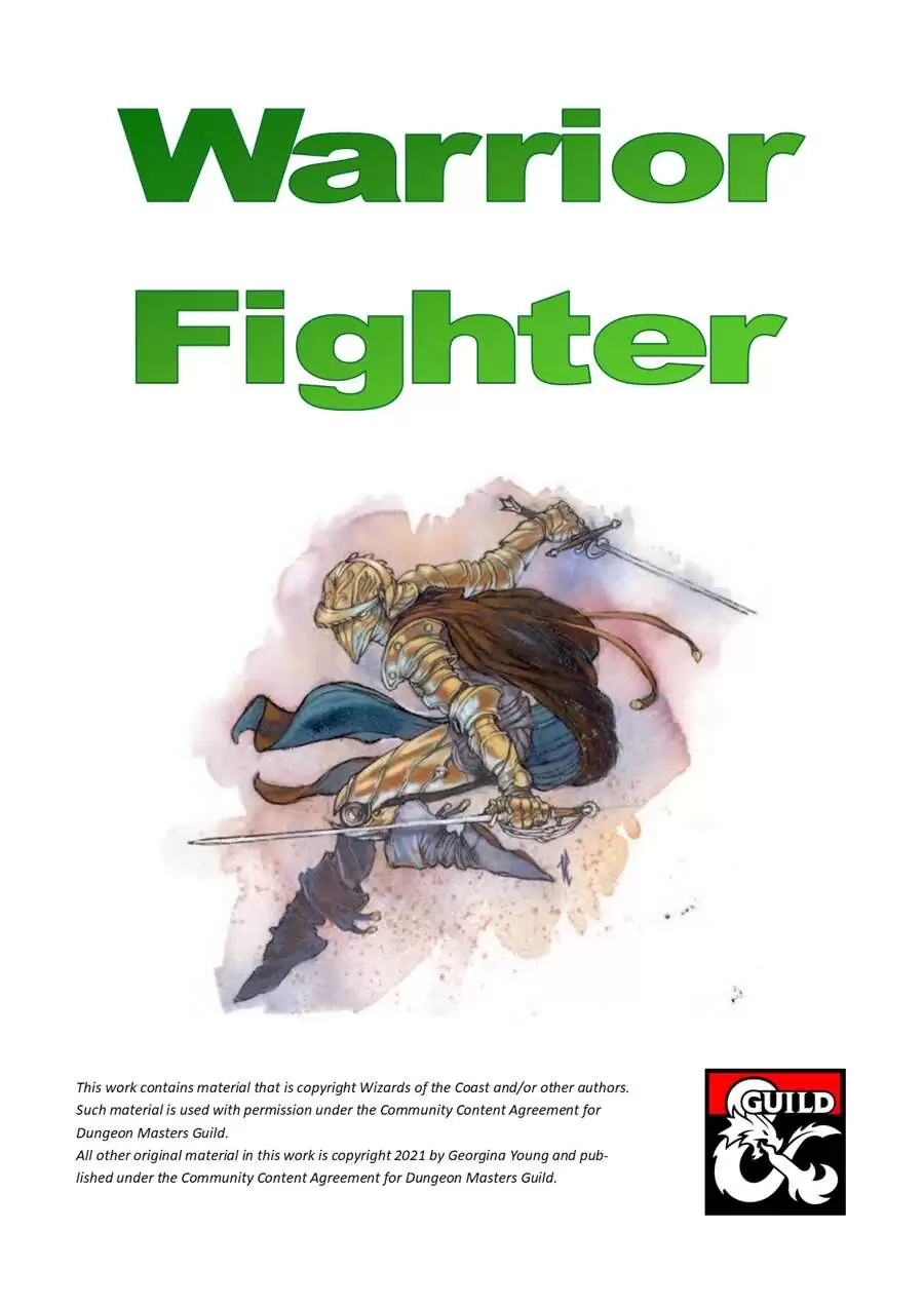 Warrior Fighter - Dungeon Masters Guild | DriveThruRPG