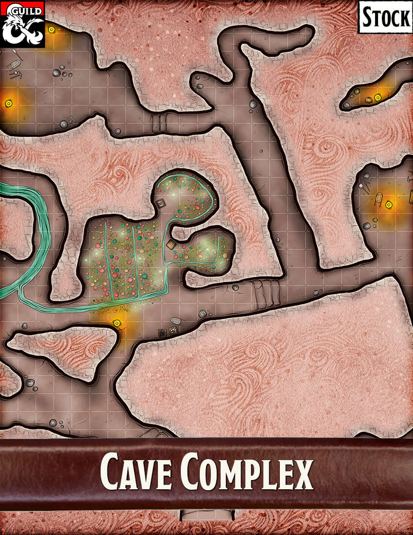 Elven Tower - Cave Complex | 48x30 Stock Battlemap - Dungeon Masters ...