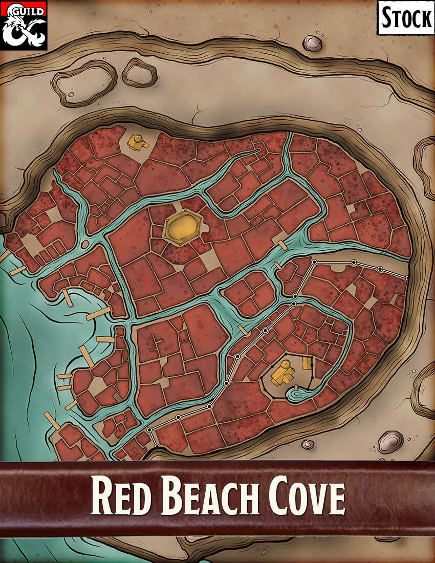 Elven Tower - Red Beach Cove | Stock City Map - Dungeon Masters Guild ...