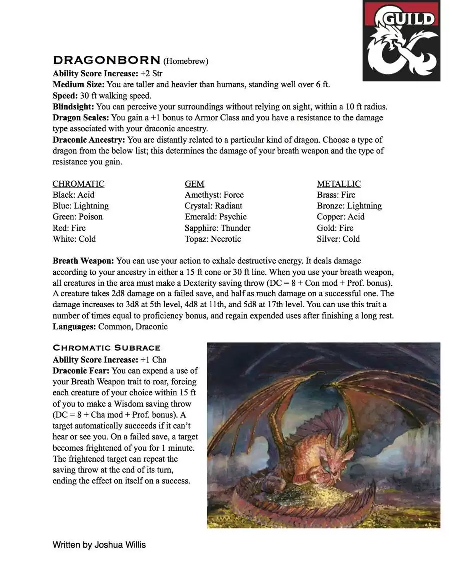 Dragonborn (Homebrew Race, 5e) - Dungeon Masters Guild | DriveThruRPG