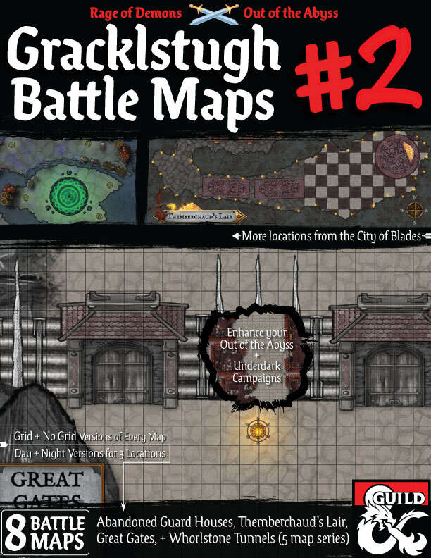 Out of the Abyss Map Pack: Gracklstugh Volume 2, The City of Blades Battle Maps (including ...