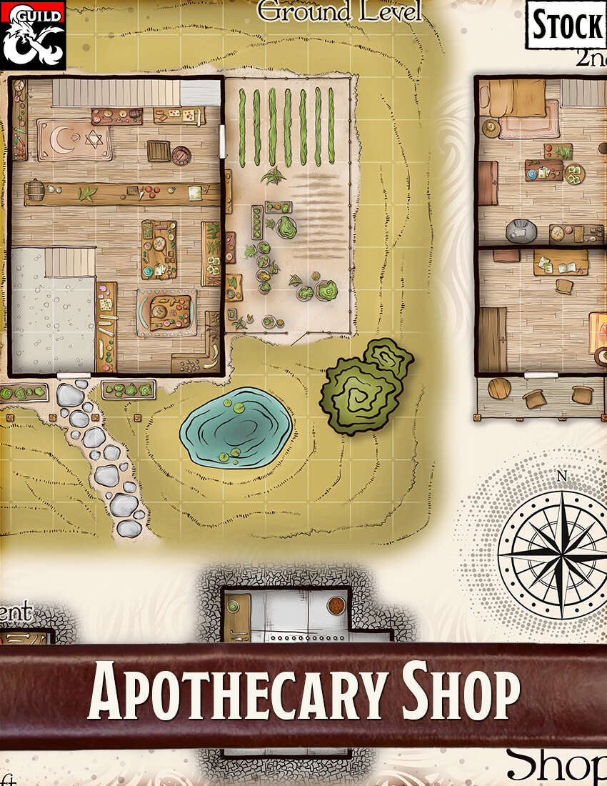 Elven Tower - Apothecary Shop | 20x19 Stock Battlemap - Dungeon Masters ...