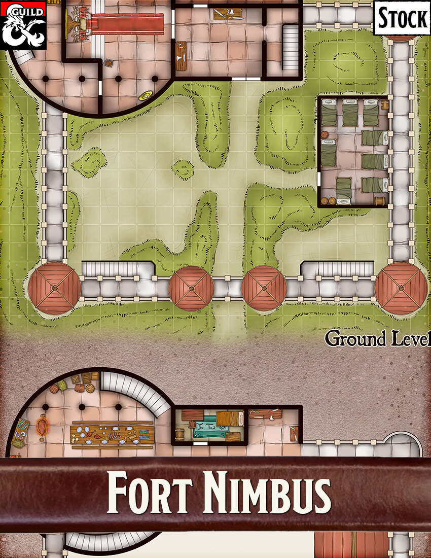 Elven Tower - Fort Nimbus | Stock Battlemap - Dungeon Masters Guild | DriveThruRPG