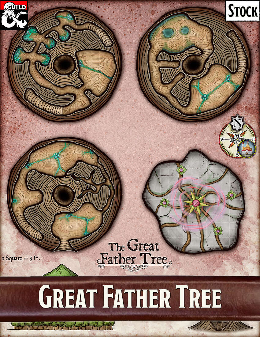 Elven Tower - Great Father Tree | 34x44 Stock Battlemap - Dungeon ...