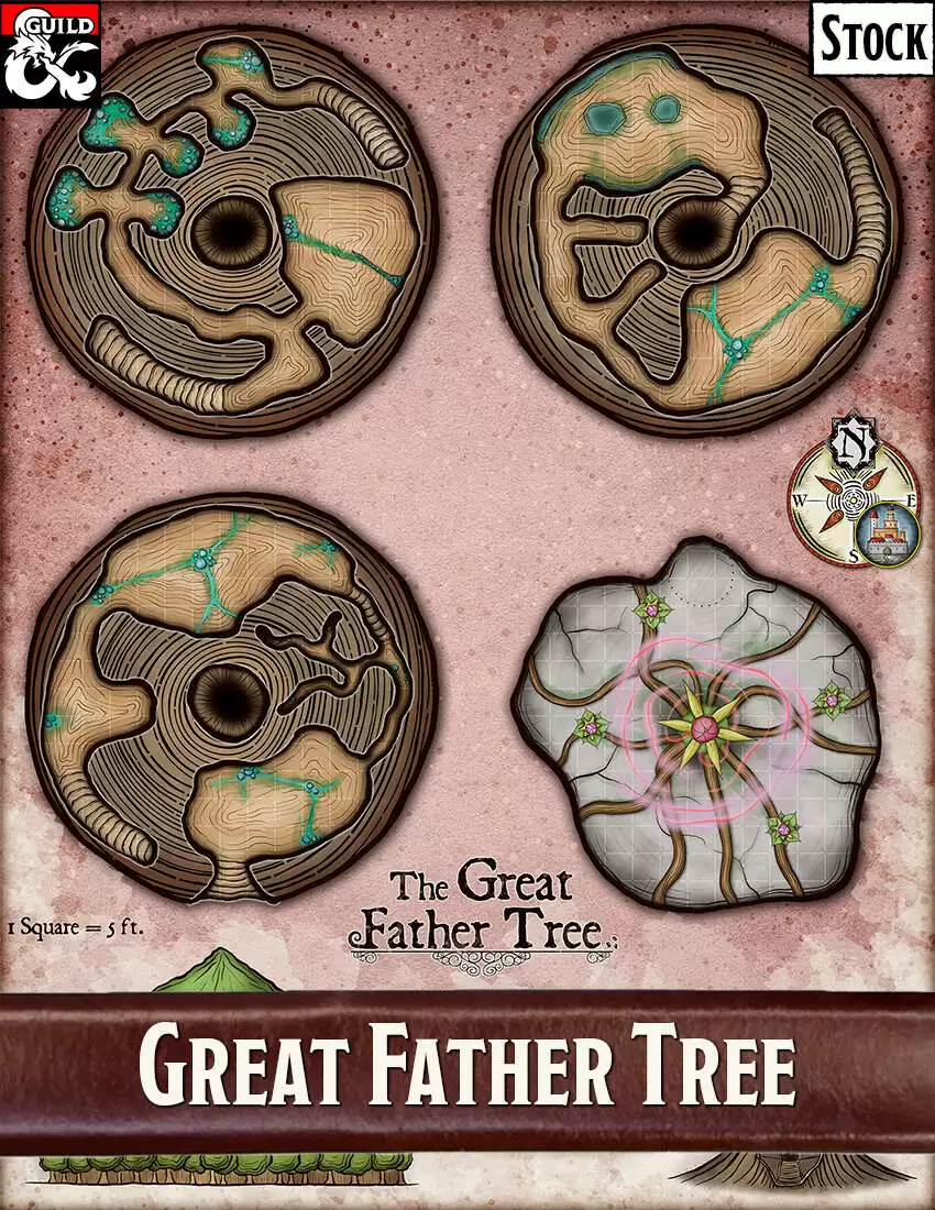 Elven Tower - Great Father Tree | 34x44 Stock Battlemap - Dungeon ...