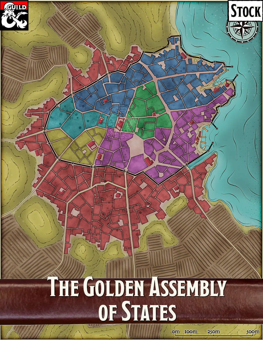 Elven Tower - Golden Assembly of States | Stock City Map - Dungeon ...
