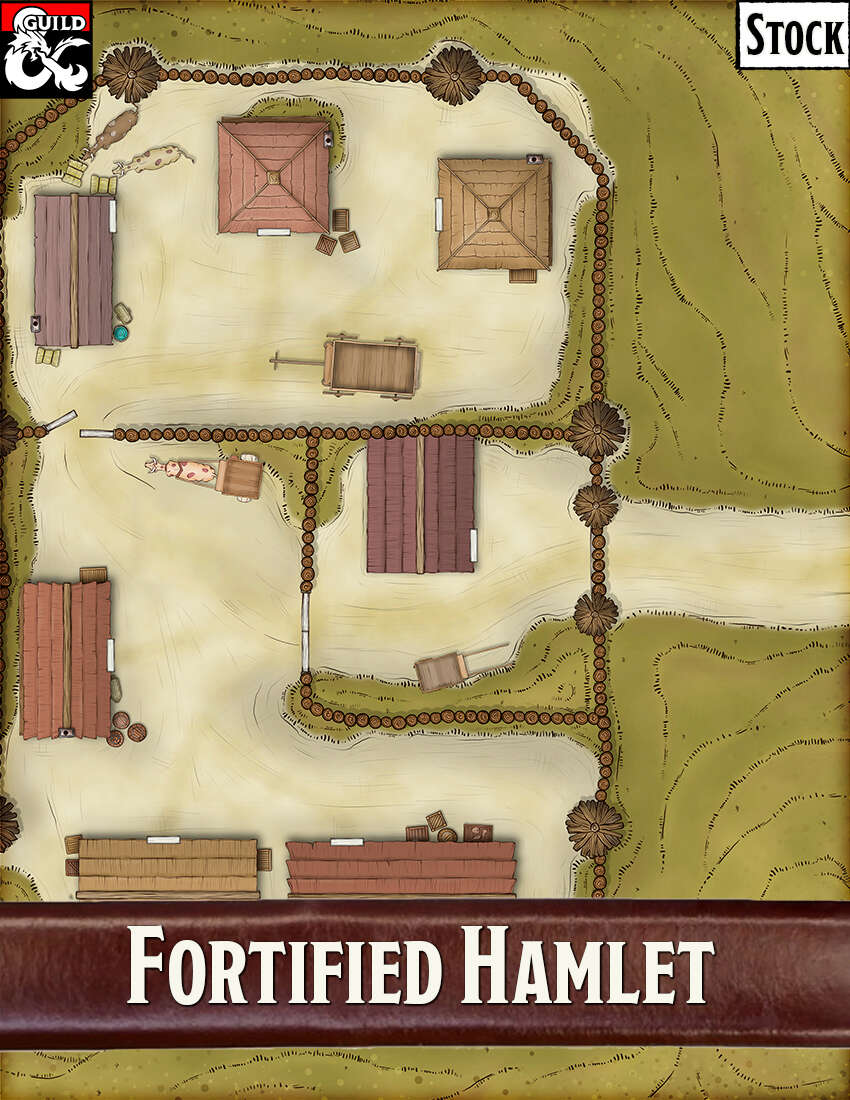 Elven Tower - Fortified Hamlet | 29x31 Stock Battlemap - Dungeon ...