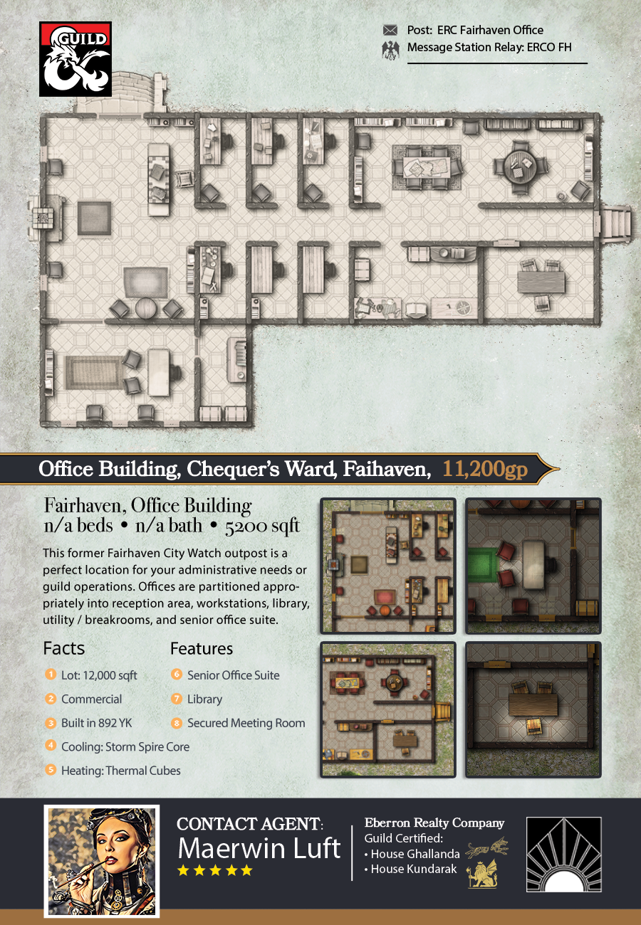 Eberron Realty Company: Fairhaven Office Building Battle Map - Dungeon ...