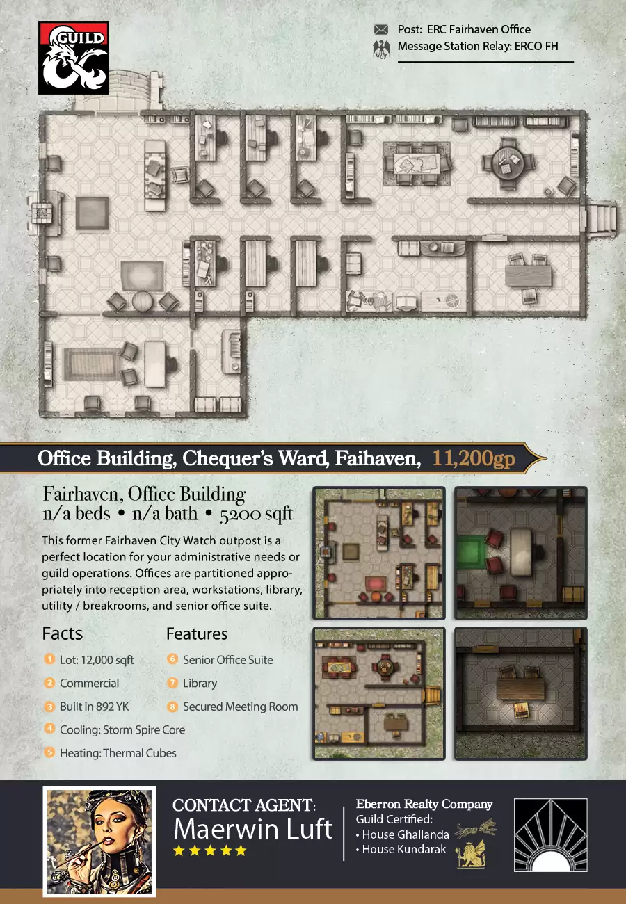 Eberron Realty Company: Fairhaven Office Building Battle Map - Dungeon ...