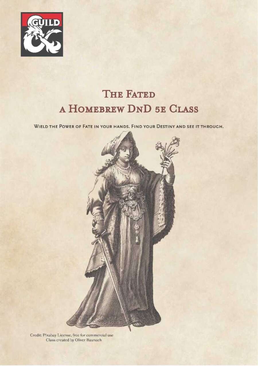 The Fated, a Homebrew Class for DnD 5e - Dungeon Masters Guild ...