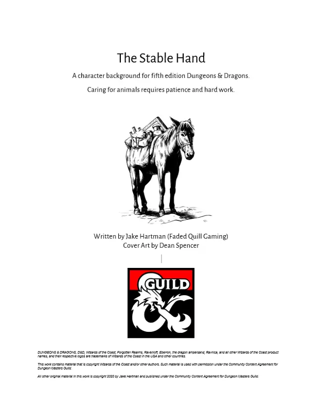 The Stable Hand - Dungeon Masters Guild | DriveThruRPG