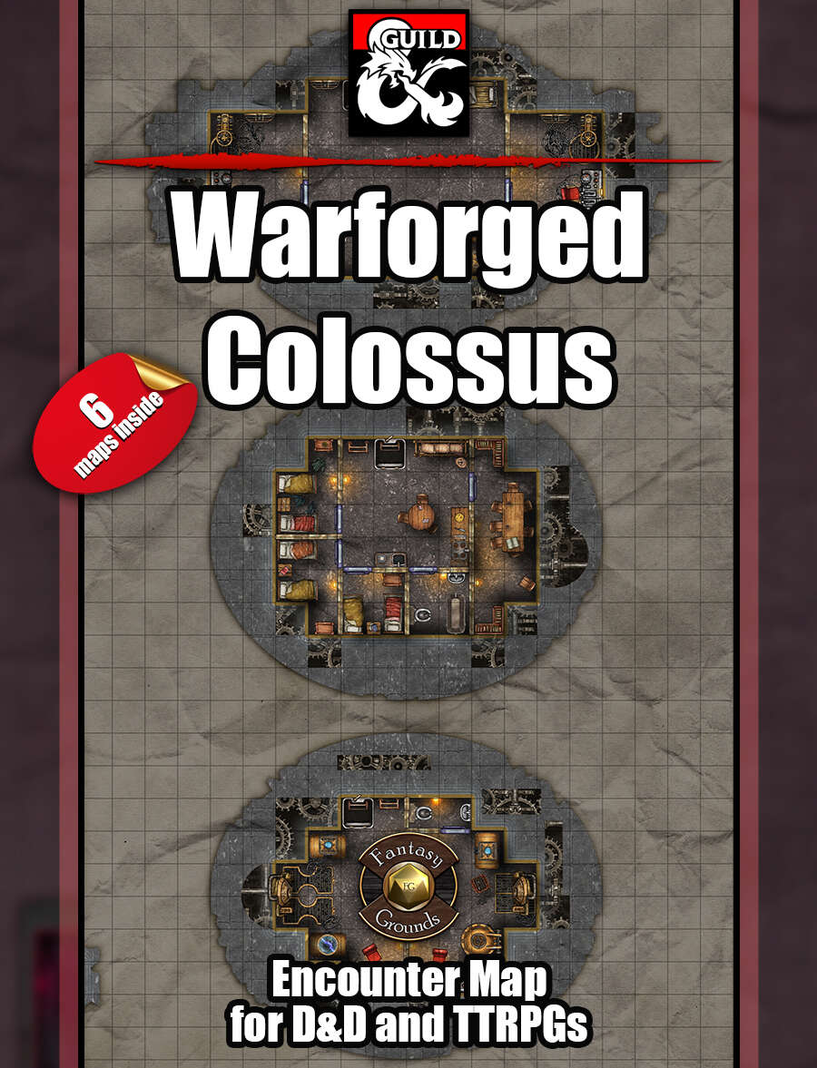Warforged Colossus - 6 maps - jpg/mp4 & Fantasy Grounds .mod - Dungeon ...
