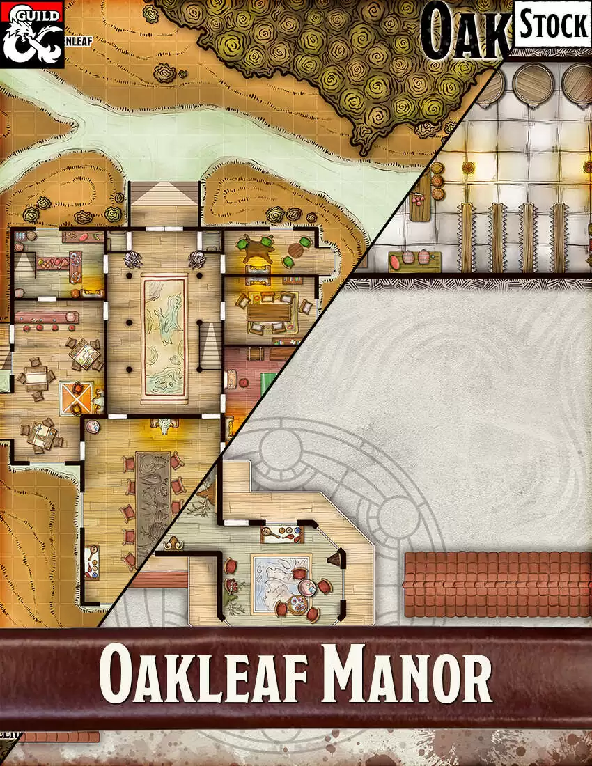 Elven Tower - Oakleaf Manor | Stock Battlemap - Dungeon Masters Guild ...