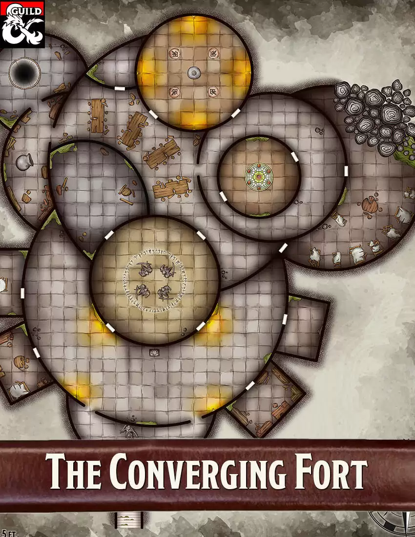 Elven Tower - The Converging Fort | 38x42 Stock Battlemap - Dungeon ...