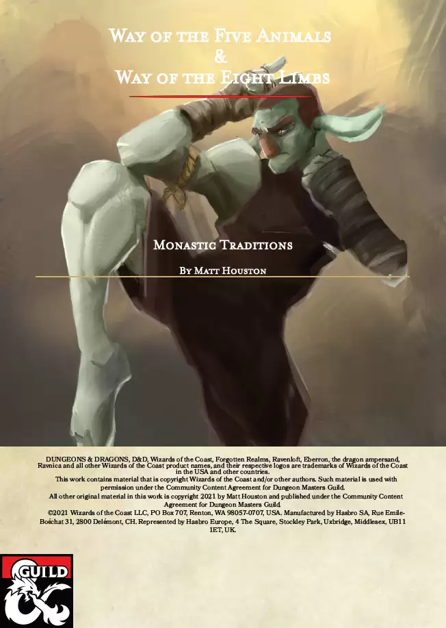 Monastic Traditions - Way of the Five Animals and Way of the Eight ...