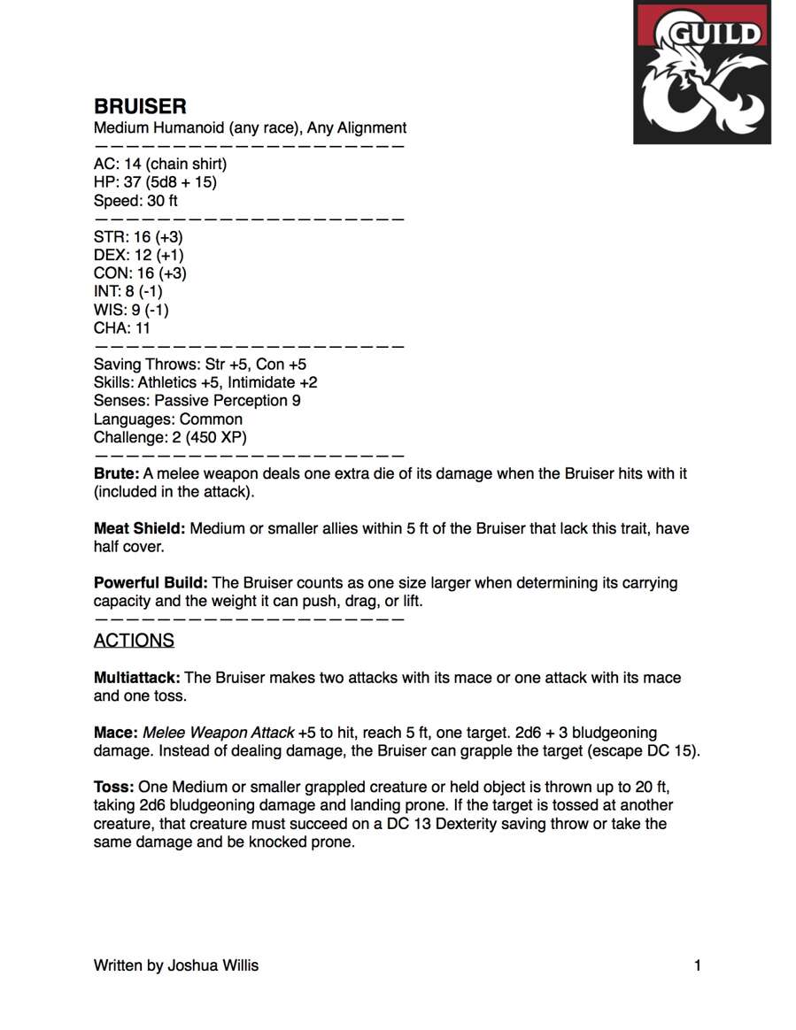 Hired Goons (Homebrew Monsters, 5e) - Dungeon Masters Guild | DriveThruRPG