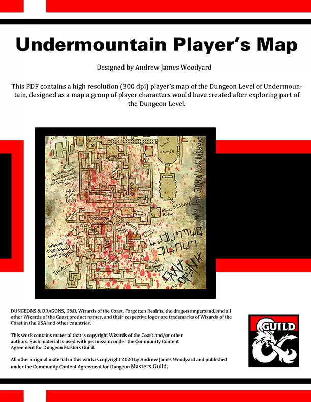 DotMM01: Dungeon of the Mad Mage - Undermountain Player's Map (Dungeon ...