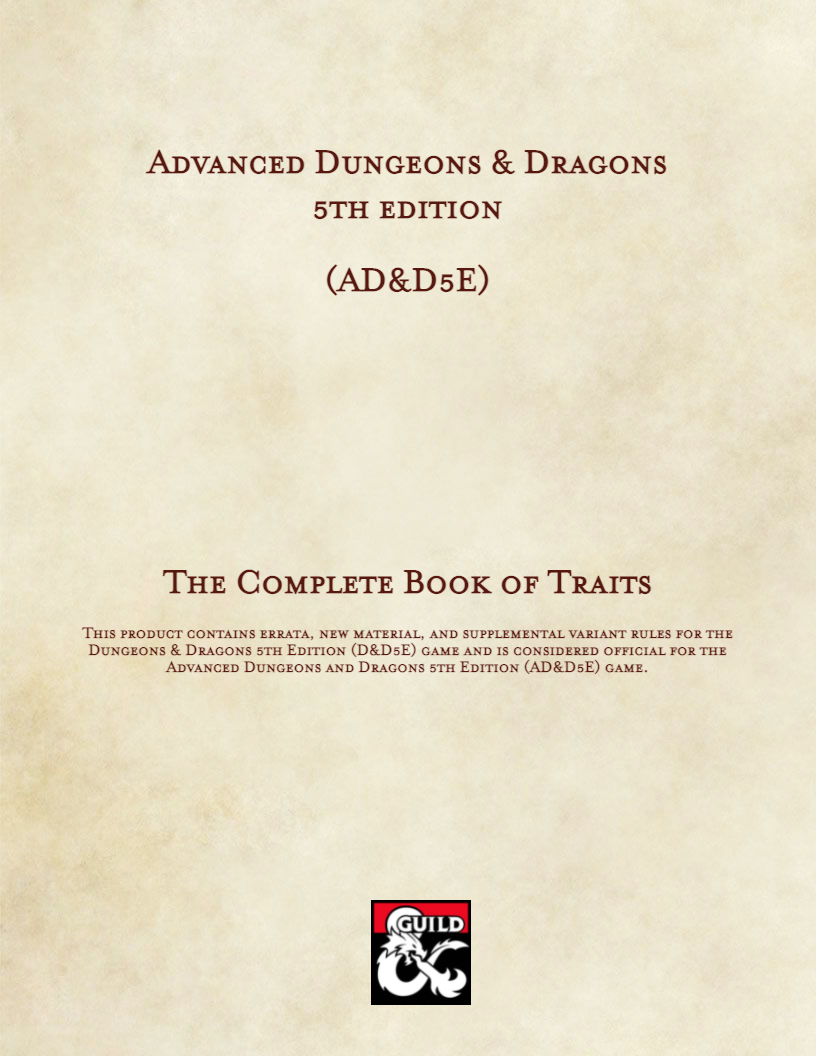 AD&D5E: The Complete Book of Traits - Dungeon Masters Guild | DriveThruRPG