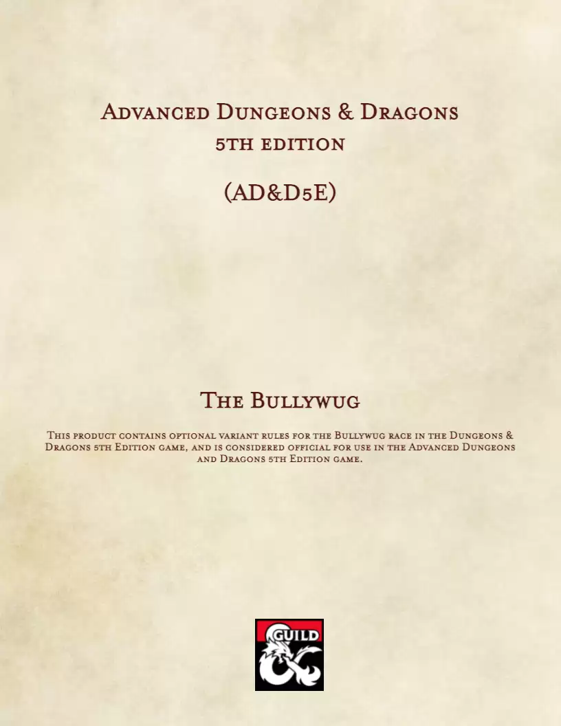 AD&D5E: The Bullywug - Dungeon Masters Guild | DriveThruRPG