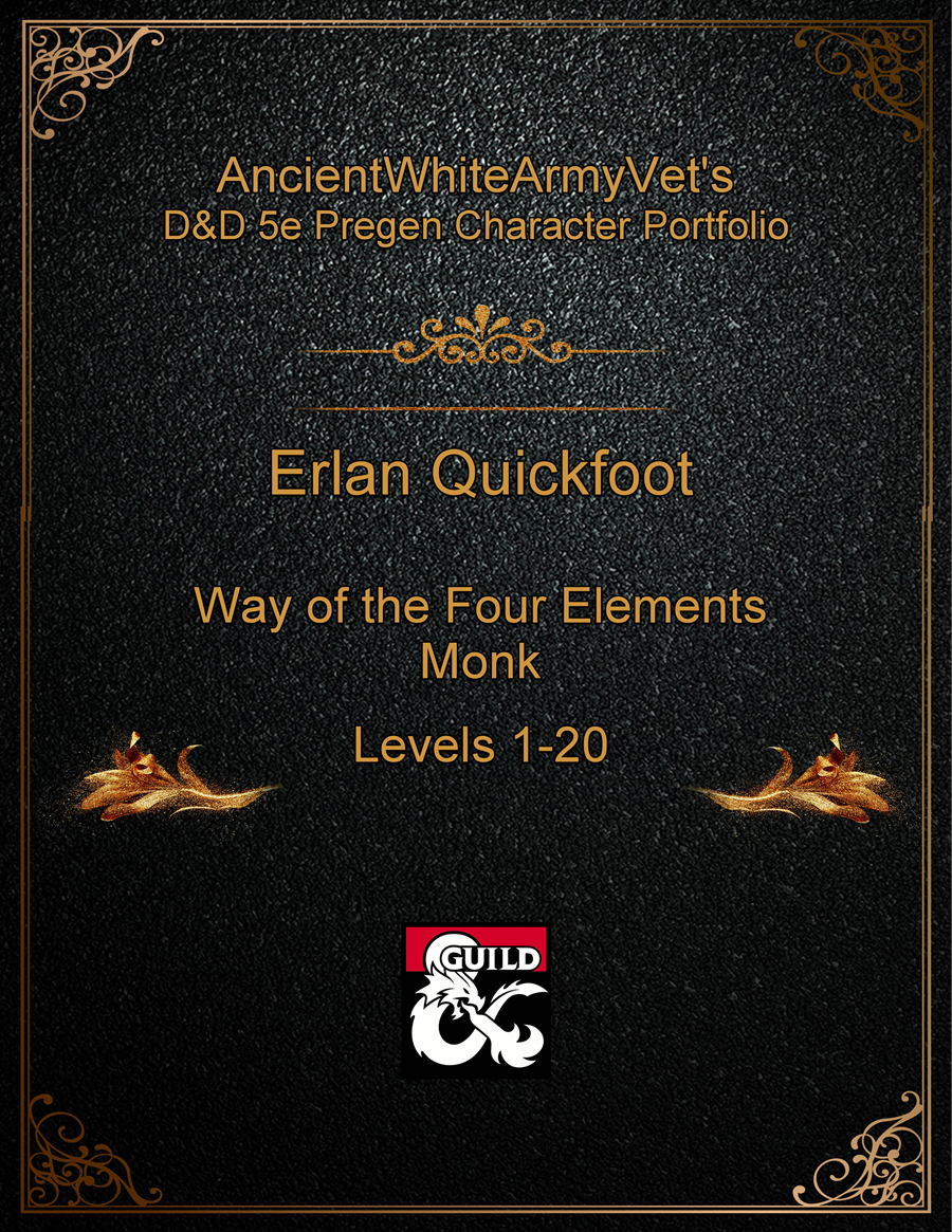 AncientWhiteArmyVet's D&D 5e Pregen Character Portfolio - Monk [Way of ...
