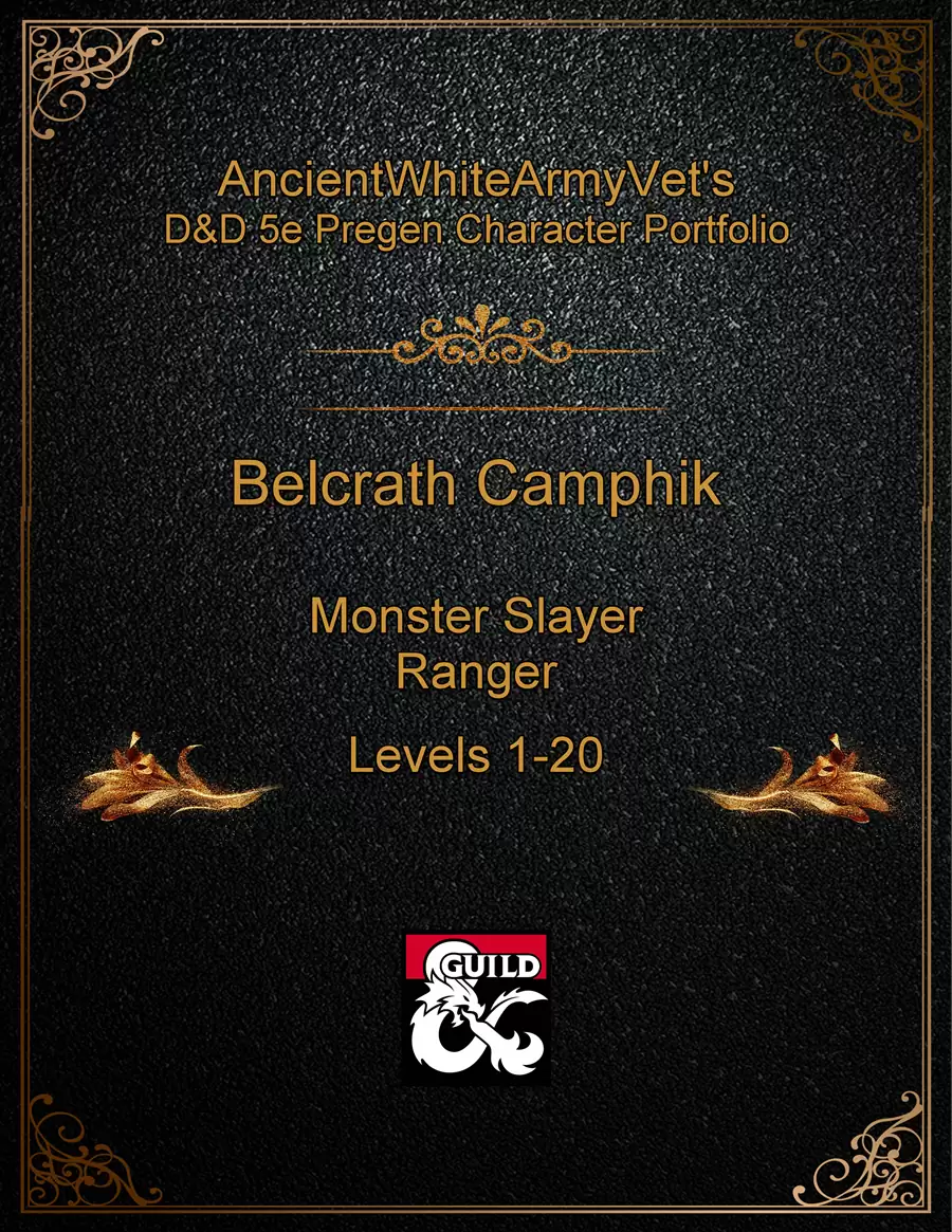 AncientWhiteArmyVet's D&D 5e Pregen Character Portfolio - Ranger ...
