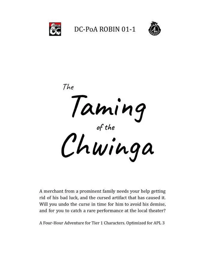 DC-PoA ROBIN 01-1 The Taming of the Chwinga - Dungeon Masters Guild ...