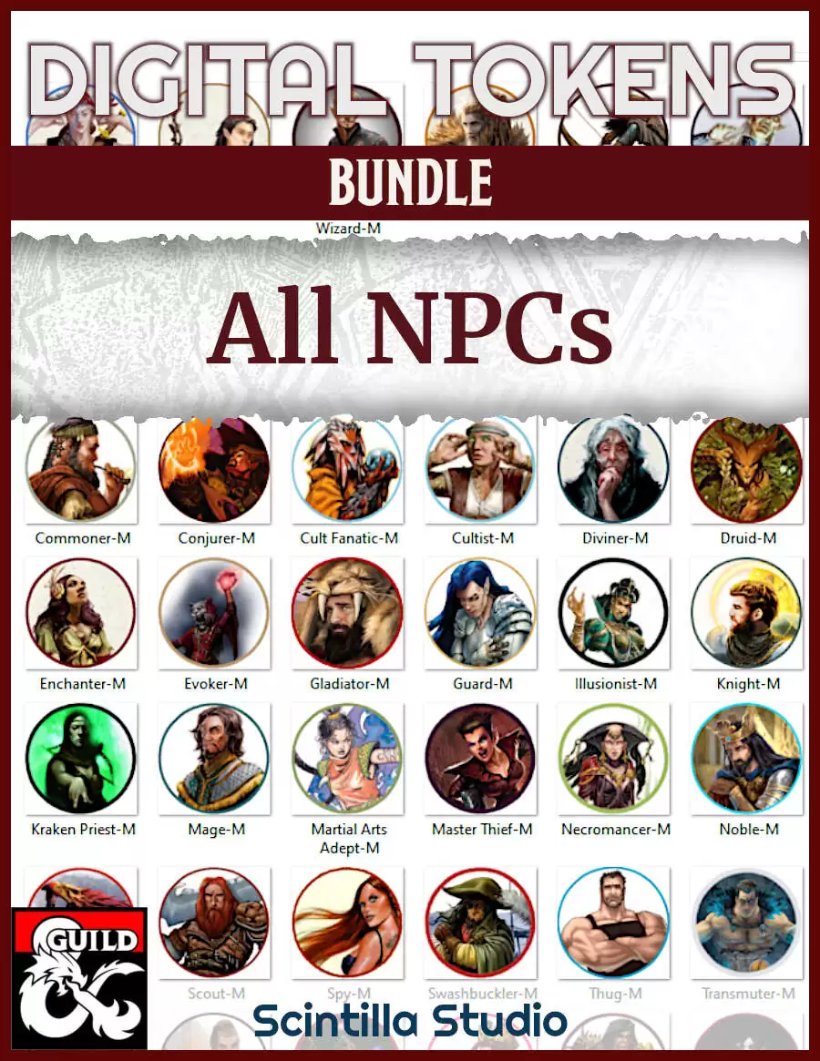 Digital Tokens: All NPCs [BUNDLE] - Dungeon Masters Guild | DriveThruRPG
