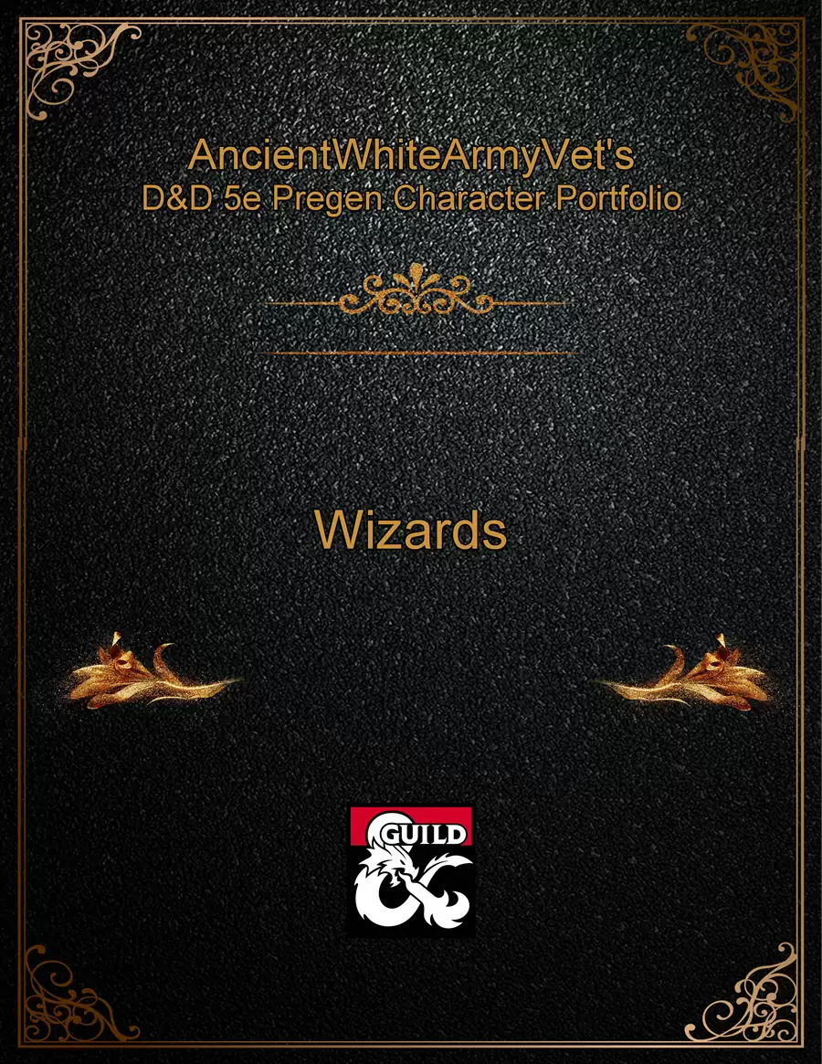 D&D 5e Pregen Character Portfolio - Wizards v1.0 [BUNDLE] - Dungeon Masters Guild | DriveThruRPG