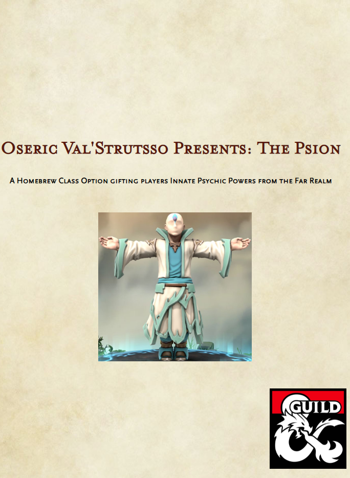 Oseric Val'Strutsso Presents: The Psion - Dungeon Masters Guild ...