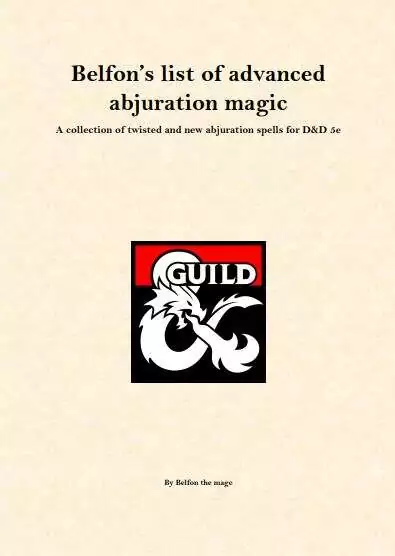 Belfon's list of advanced abjuration magic - Dungeon Masters Guild ...