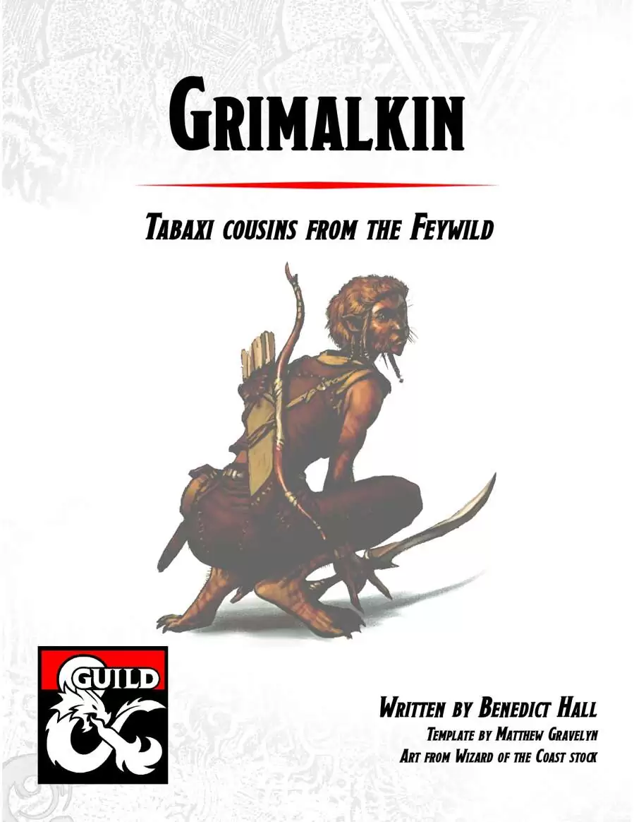 Grimalkin - Feywild Cousins of the Tabaxi - Dungeon Masters Guild ...