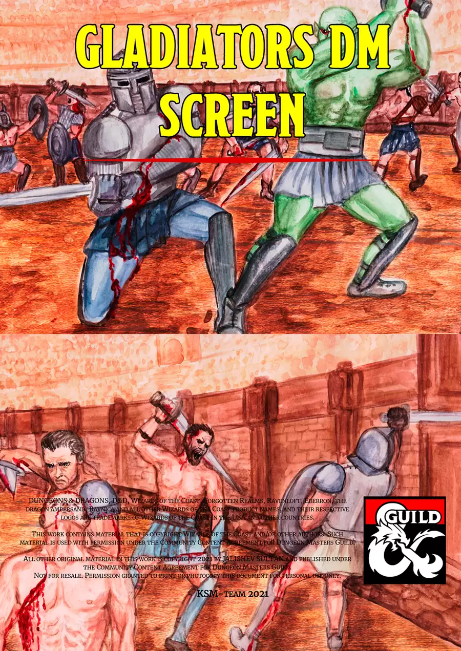 Gladiators DM Screen - Dungeon Masters Guild | DriveThruRPG