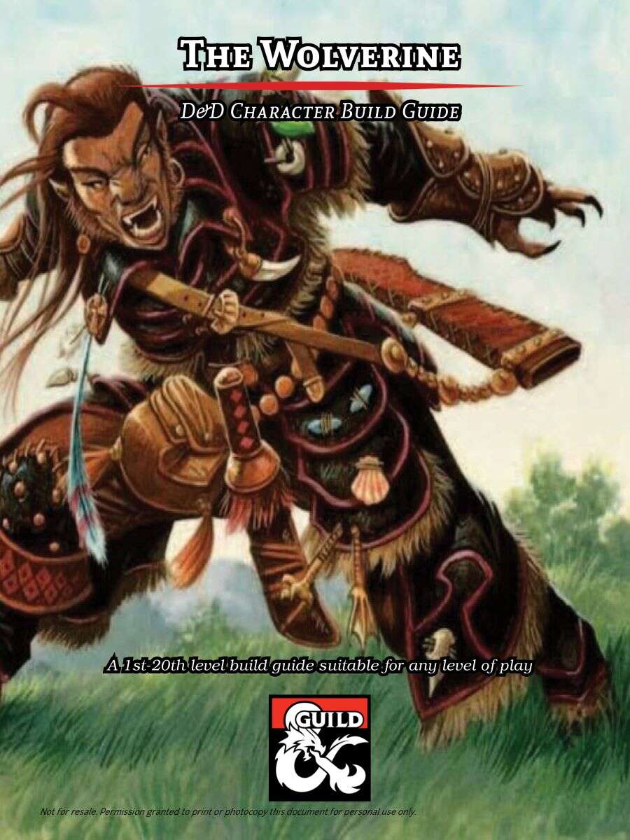 Wolverine D&D Character Build Guide - Dungeon Masters Guild | DriveThruRPG