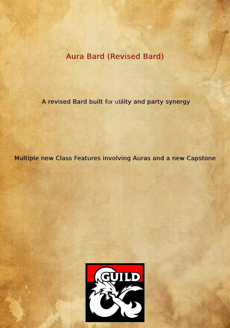 Aura Bard (Revised Bard) - Dungeon Masters Guild | DriveThruRPG