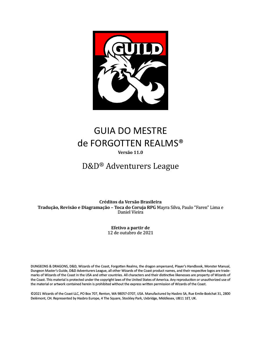 DDAL - Guia do Mestre de Forgotten Realms v11.0 - PT-BR - Dungeon Masters Guild | DriveThruRPG