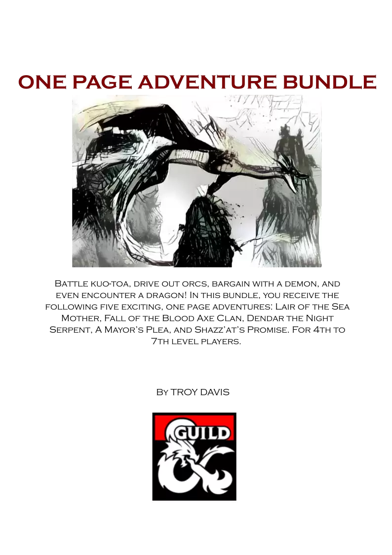 One Page Adventures [BUNDLE] - Dungeon Masters Guild | DriveThruRPG