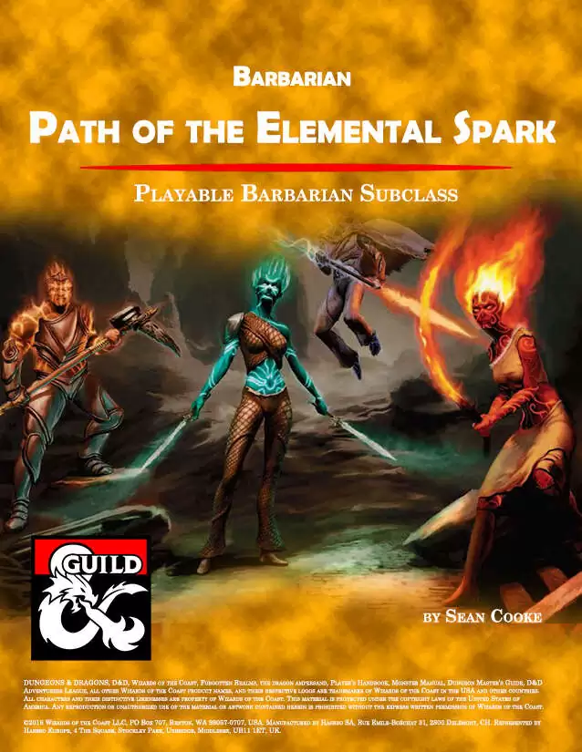 Path of the Elemental Spark - Playable Barbarian Subclass - Dungeon ...