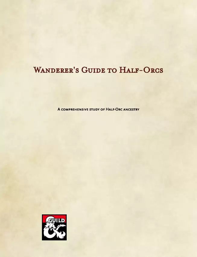 Wanderer's Guide to Half-Orcs - Dungeon Masters Guild | DriveThruRPG