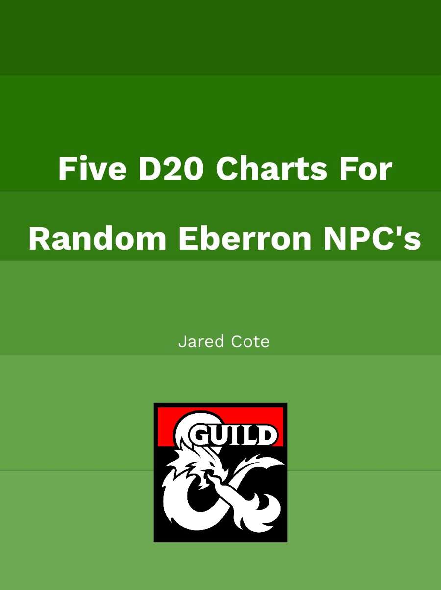 Five D20 Charts For Random Eberron NPC's - Dungeon Masters Guild ...