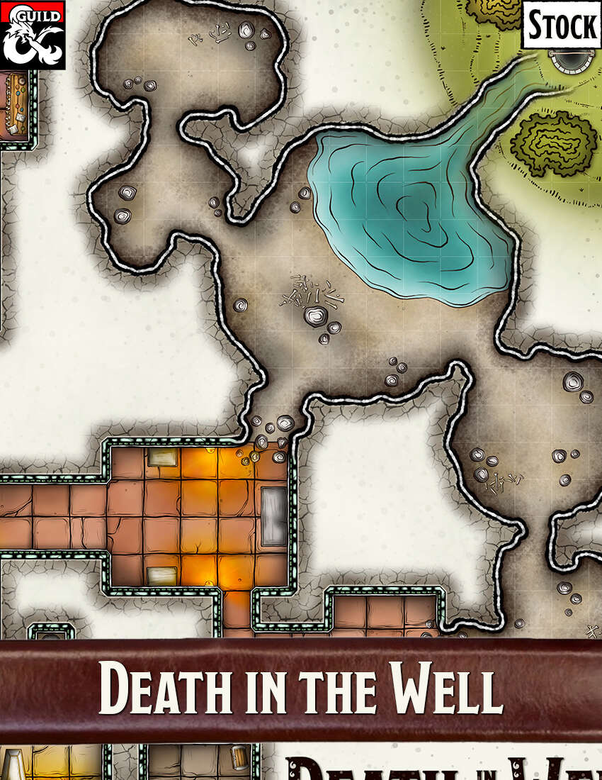 Elven Tower - Death in the Well | 25x24 Stock Battlemap - Dungeon ...