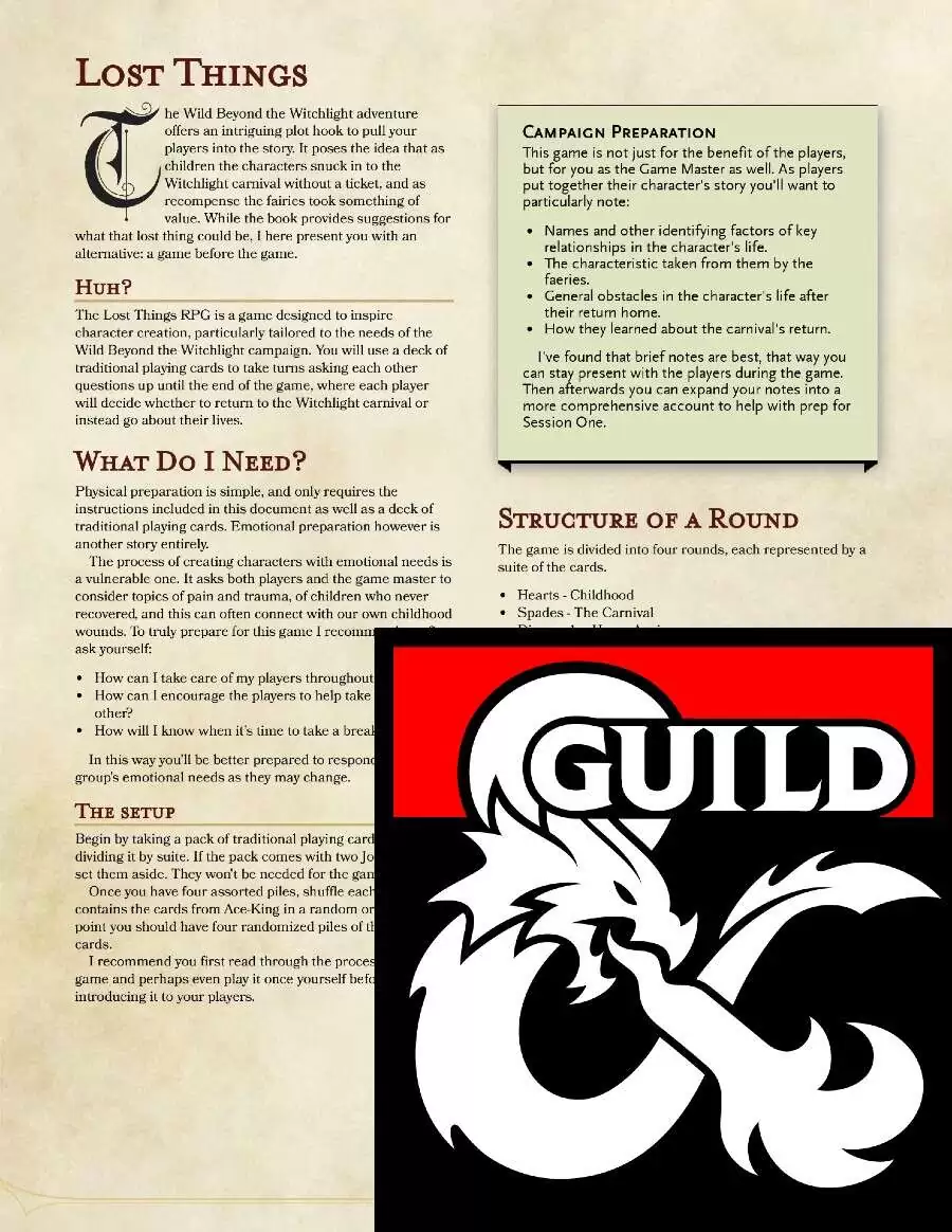 Lost Things RPG - Dungeon Masters Guild | DriveThruRPG