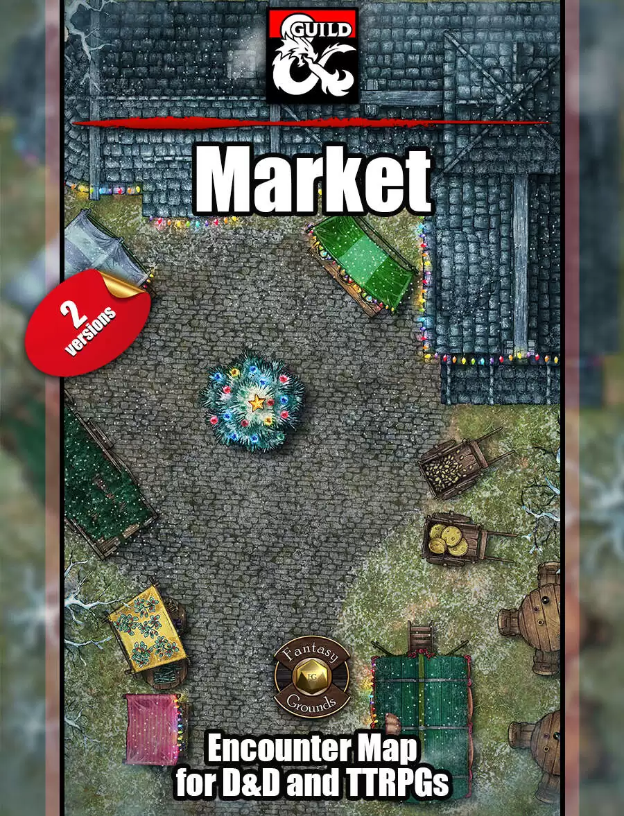Market (holiday & normal) Battlemap w/Fantasy Grounds support - TTRPG ...