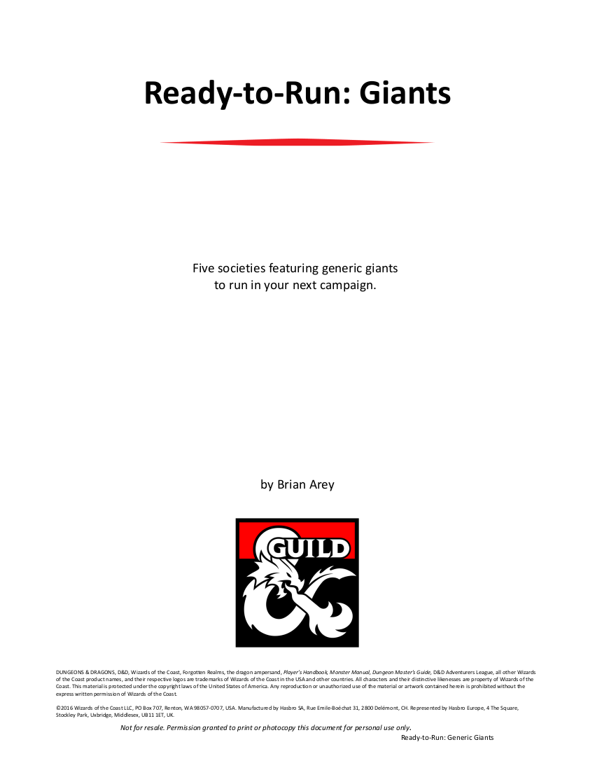 Ready-to-Run: Generic Giants - Dungeon Masters Guild | DriveThruRPG