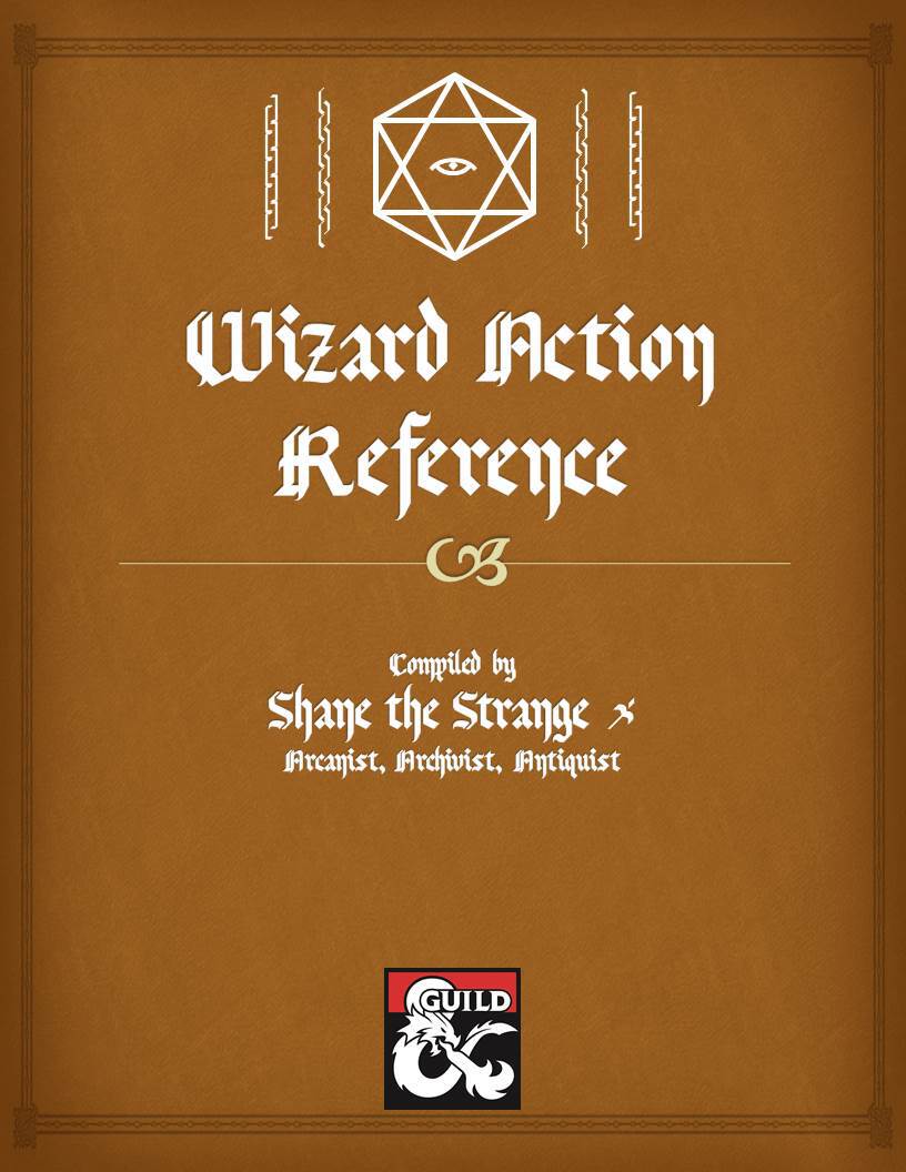 Wizard Action Reference - Dungeon Masters Guild | DriveThruRPG