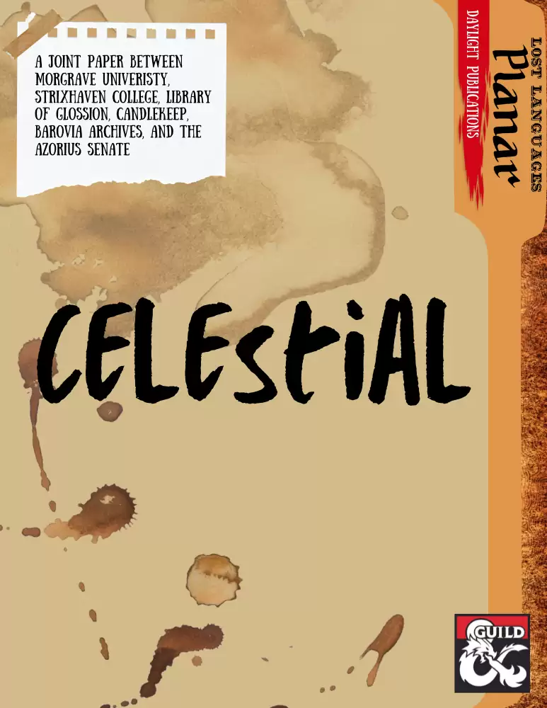 Lost Languages: Planar - Celestial - Dungeon Masters Guild | DriveThruRPG
