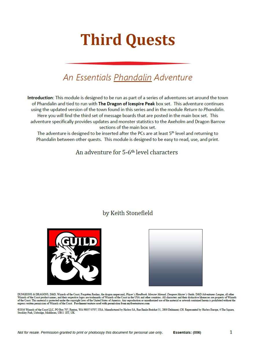 Essential Phandalin 006: Third Quests - Dungeon Masters Guild | DriveThruRPG
