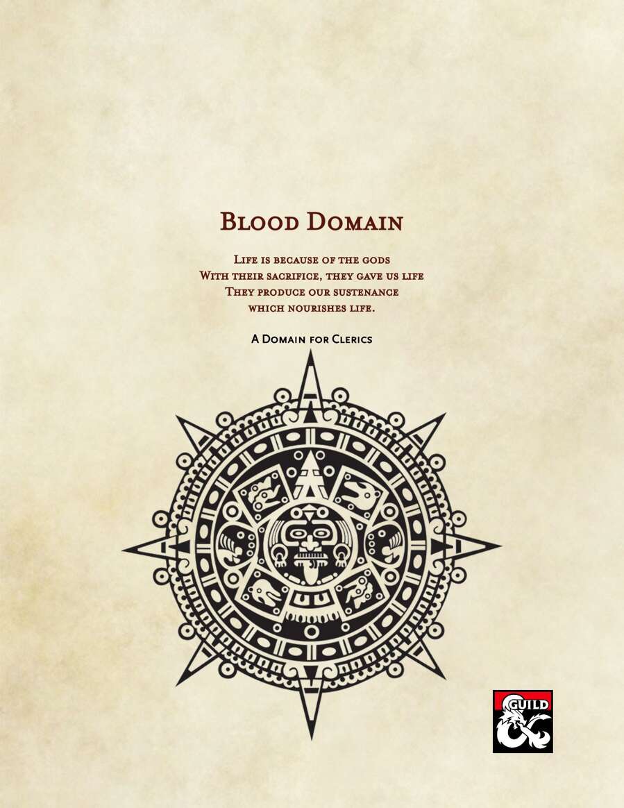 Blood Domain - A Divine Domain for Clerics - Dungeon Masters Guild ...